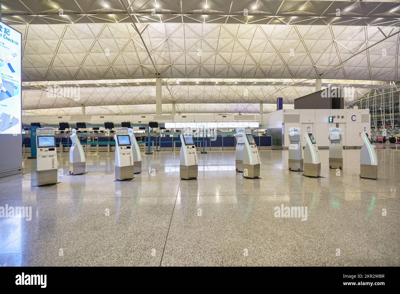 HONG KONG - CIRCA DECEMBER, 2019: self-service check-in kiosks at Hong ...