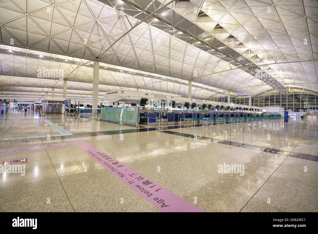 HONG KONG - CIRCA DECEMBER, 2019: check-in counters at Hong Kong ...