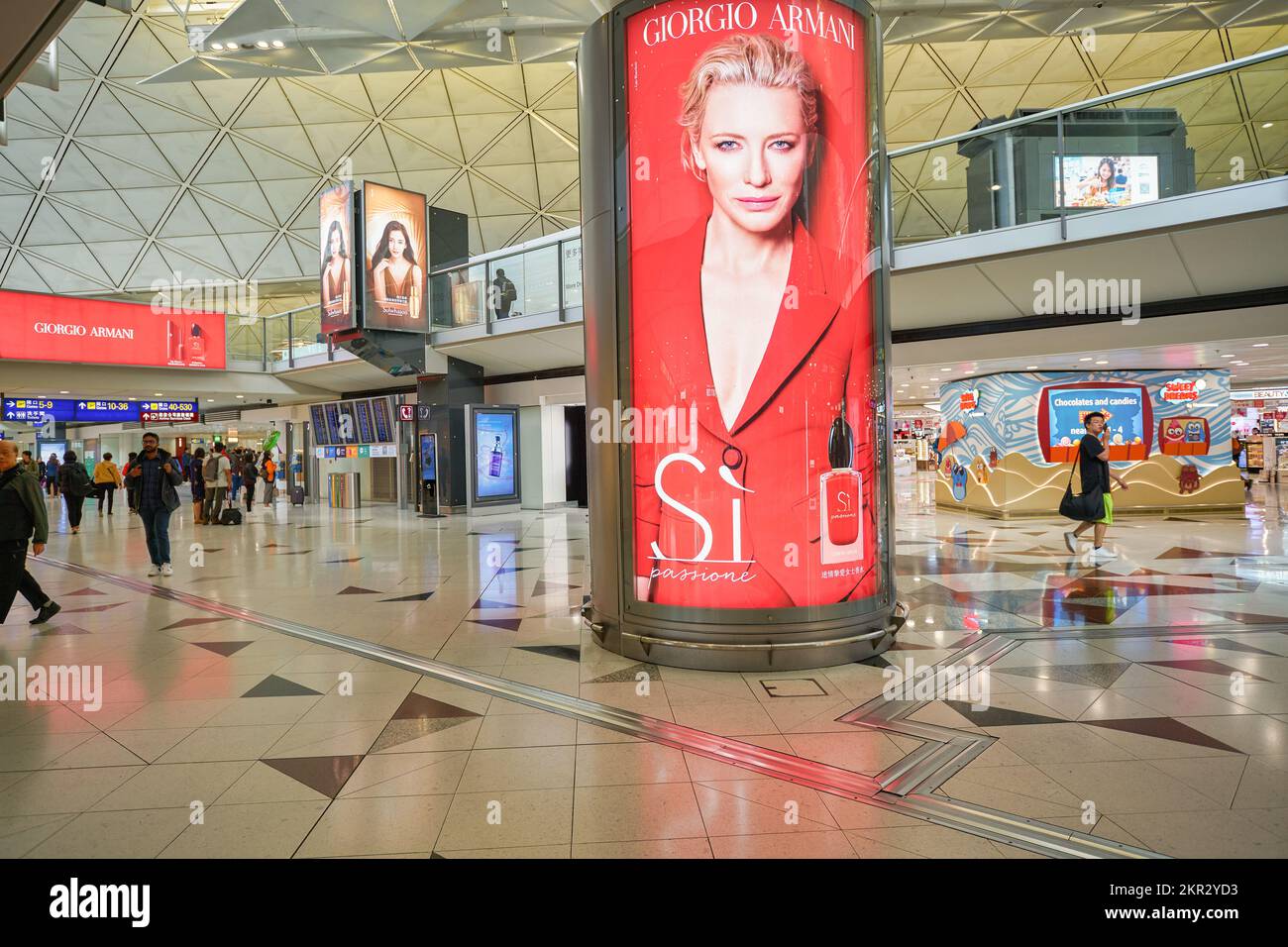 HONG KONG - CIRCA DECEMBER, 2019: poster advertising Giorgio Armani ... HONG KONG - CIRCA DECEMBER, 2019: poster advertising Giorgio Armani ...