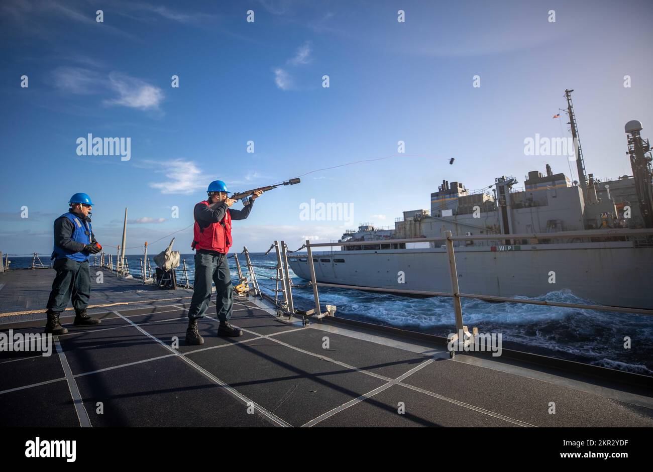 IONIAN SEA (Nov. 22, 2022) Gunner’s Mate Seaman Kyle Bernecky, left ...