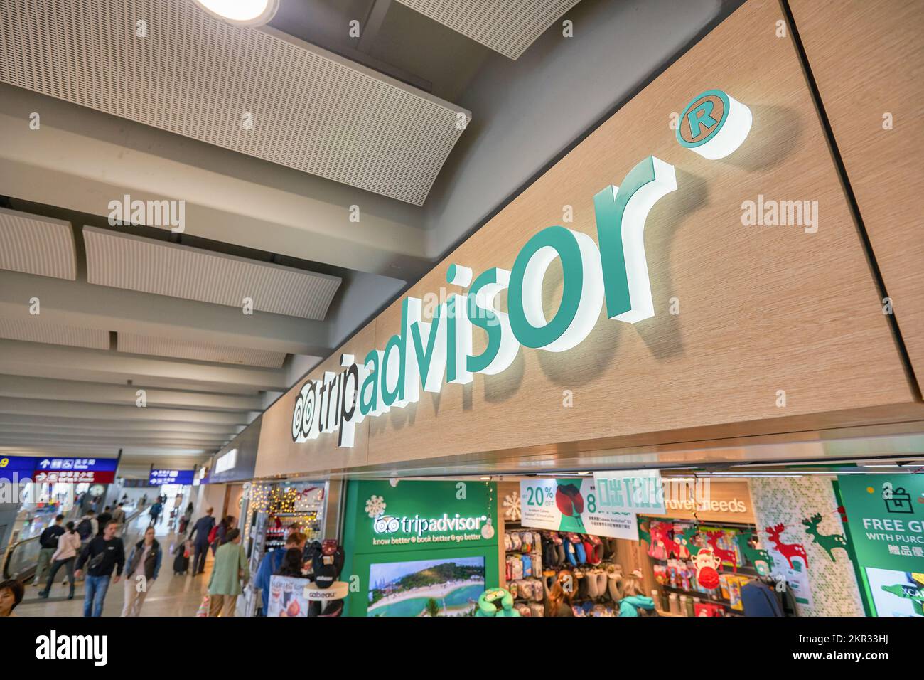 HONG KONG - CIRCA DECEMBER, 2019: TripAdvisor sign as seen at the shop ...