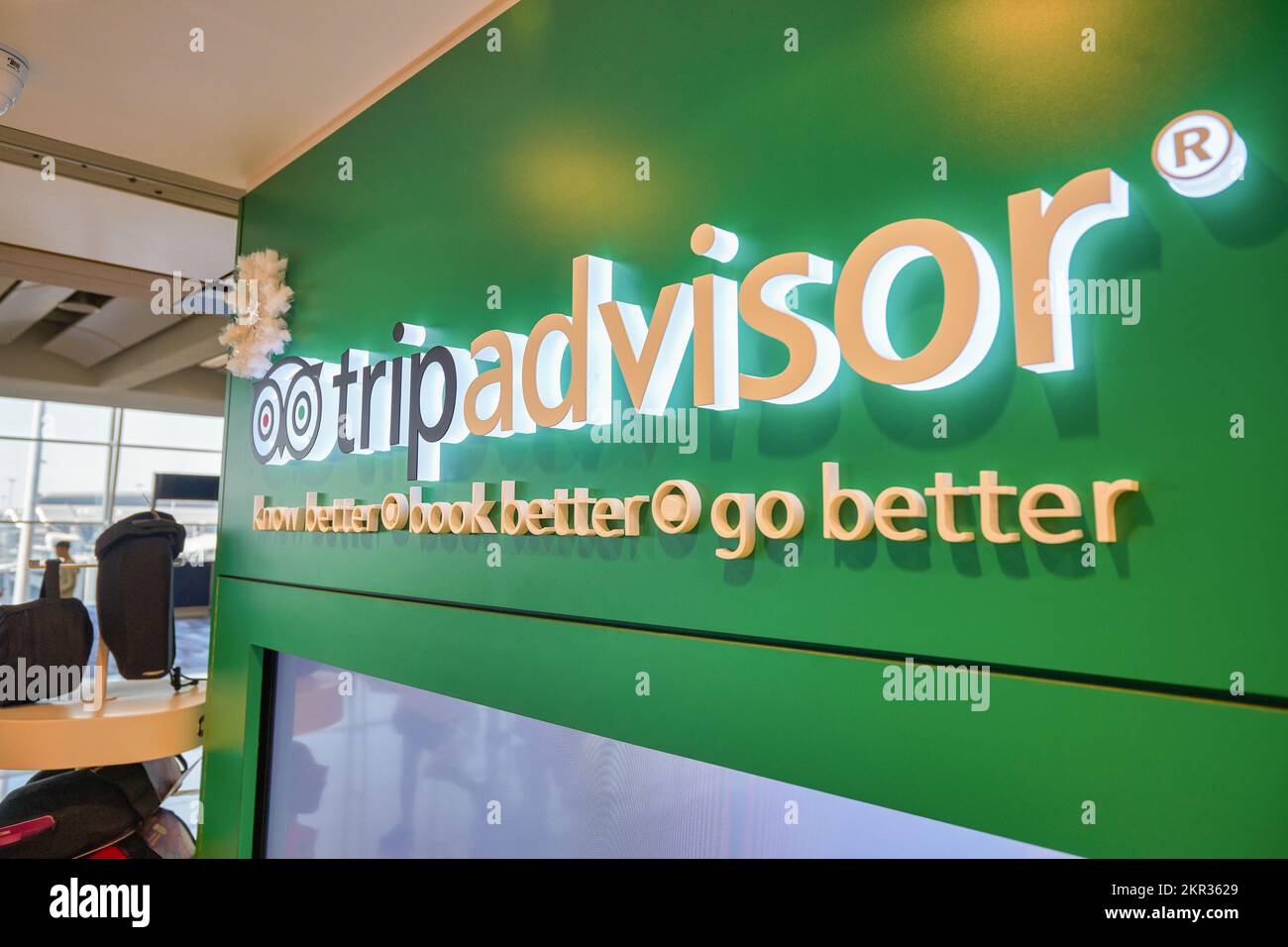 HONG KONG - CIRCA DECEMBER, 2019: TripAdvisor sign as seen at the shop ...