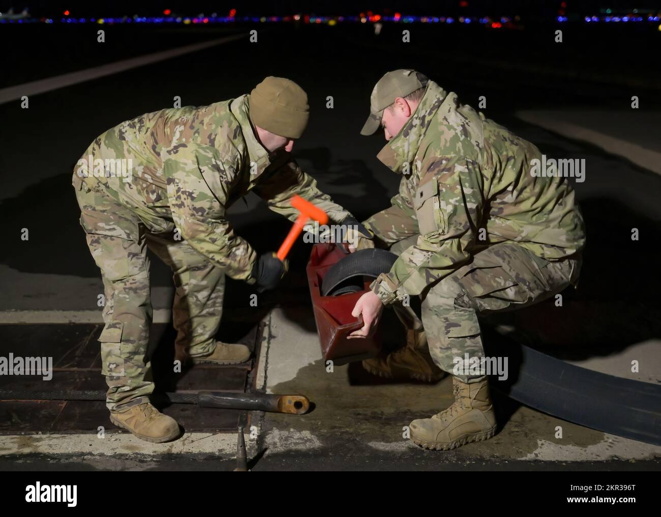 U.S. Air Force Master Sgt. Brandon Conley, left, and Tech. Sgt. Joshua ...