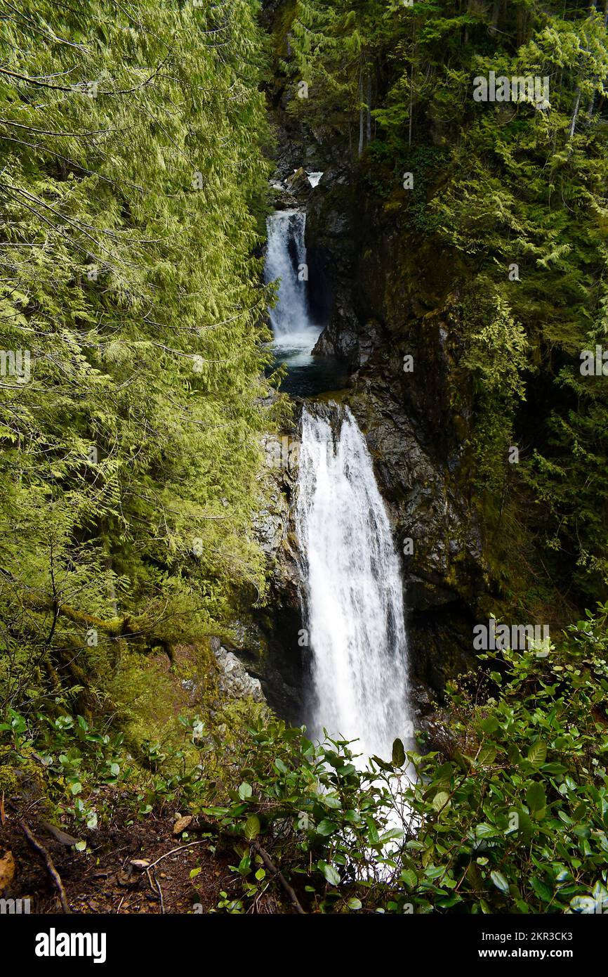 Wallace Falls in Wallace Falls State Park in Washington State Stock ...