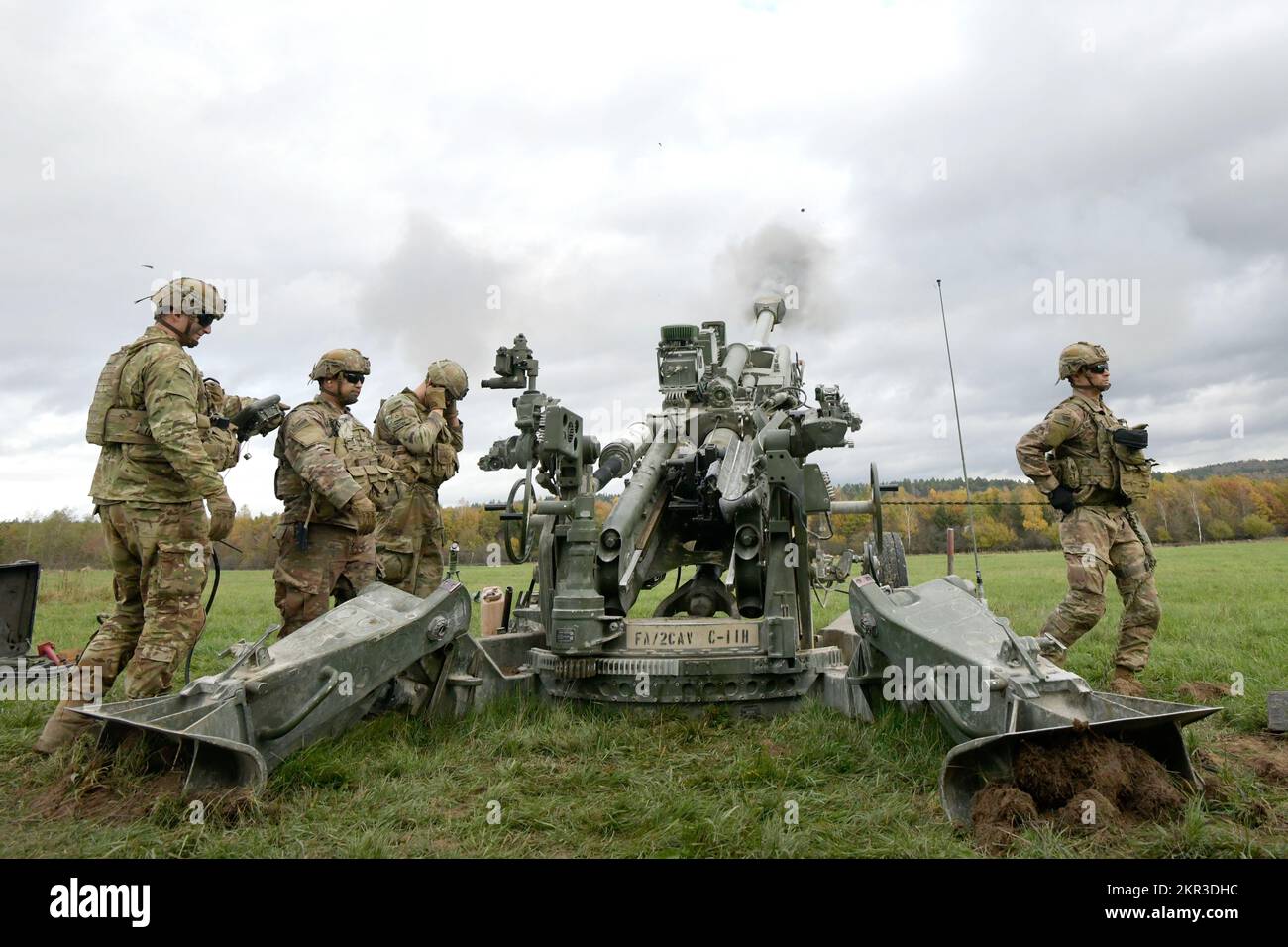 U.S. Soldiers assigned to C Battery, Field Artillery Squadron, 2nd ...