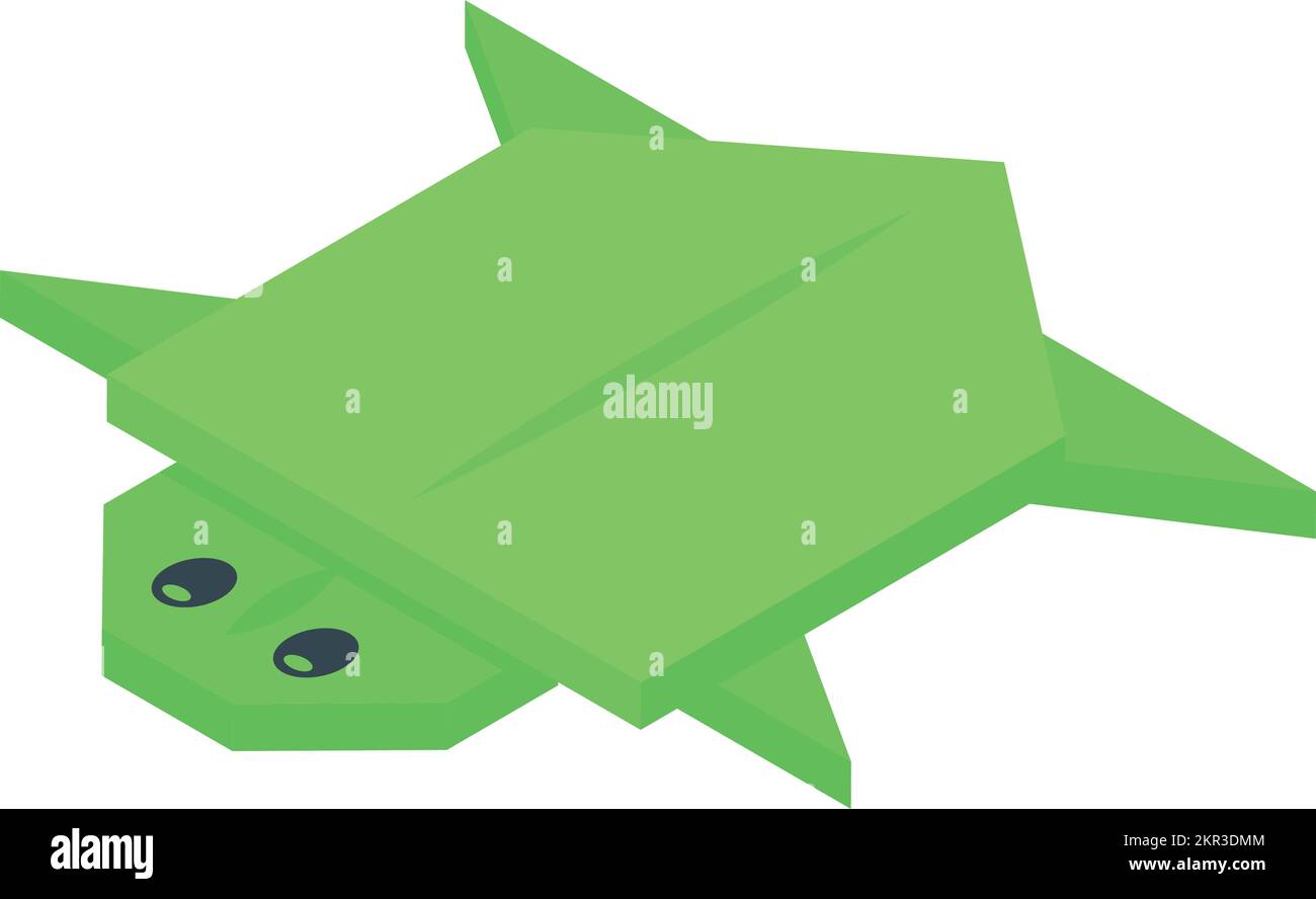 Origami turtle icon isometric vector. Cute animal. Paper animal Stock ...