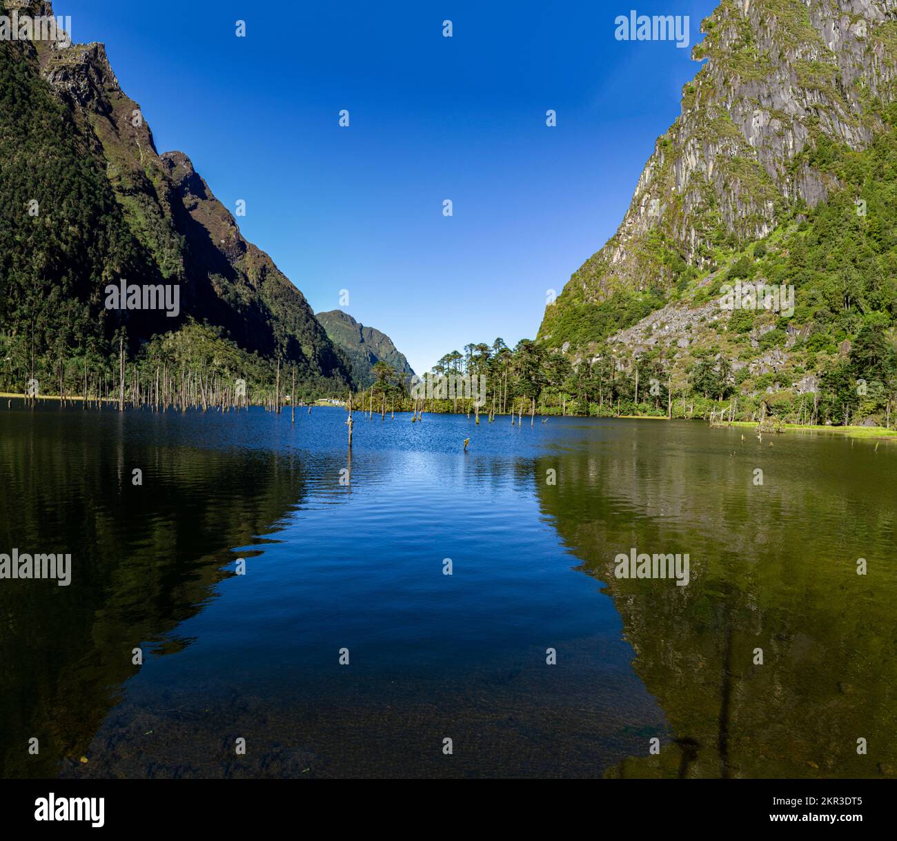 Beautiful lake in Arunachal Pradesh in Himalayas with reflection of ...