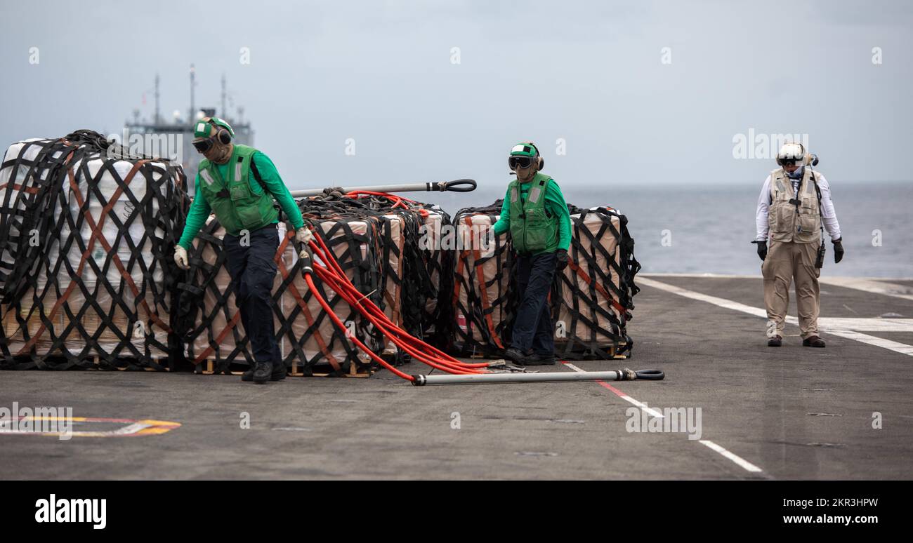 221107-N-WU964-1170 PHILIPPINE SEA (Nov. 7, 2022) Sailors remove ...