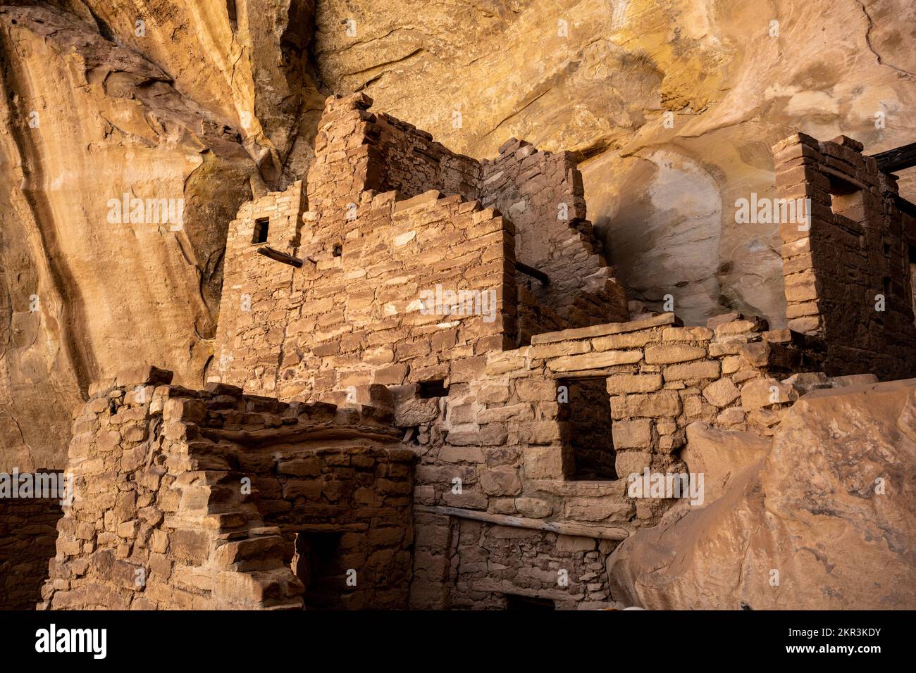 Orange Glow On The Walls of Square Tower House in Mesa Verde National ...