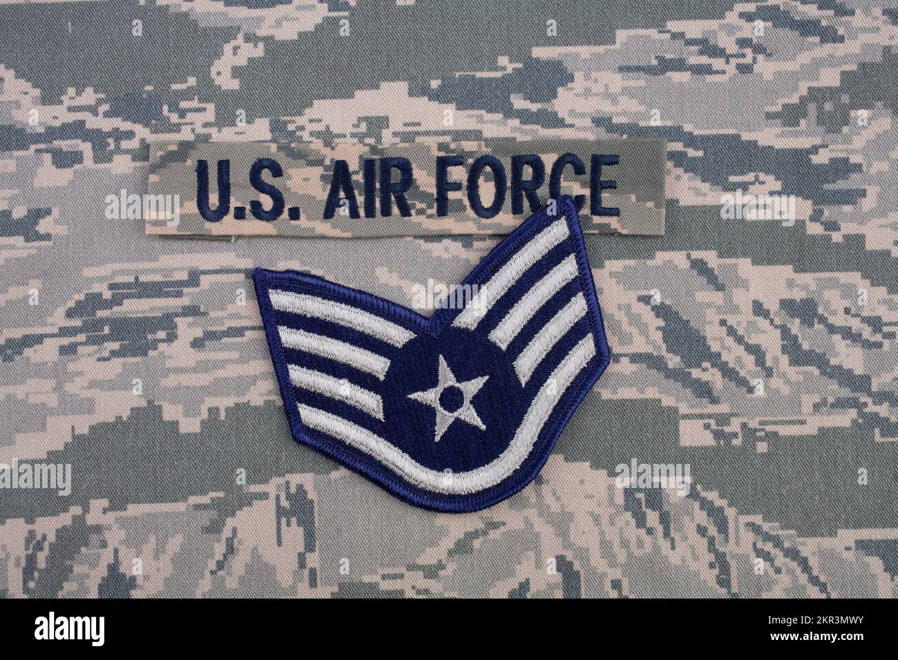August 31, 2020. US AIR FORCE branch tape and Staff Sergeant rank patch ...