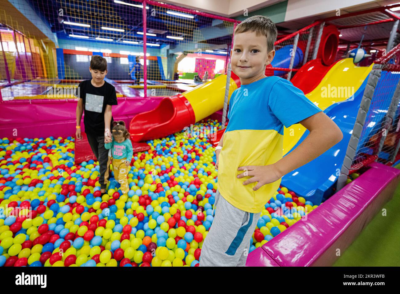 Children play ball in schoolyard hi-res stock photography and images ...