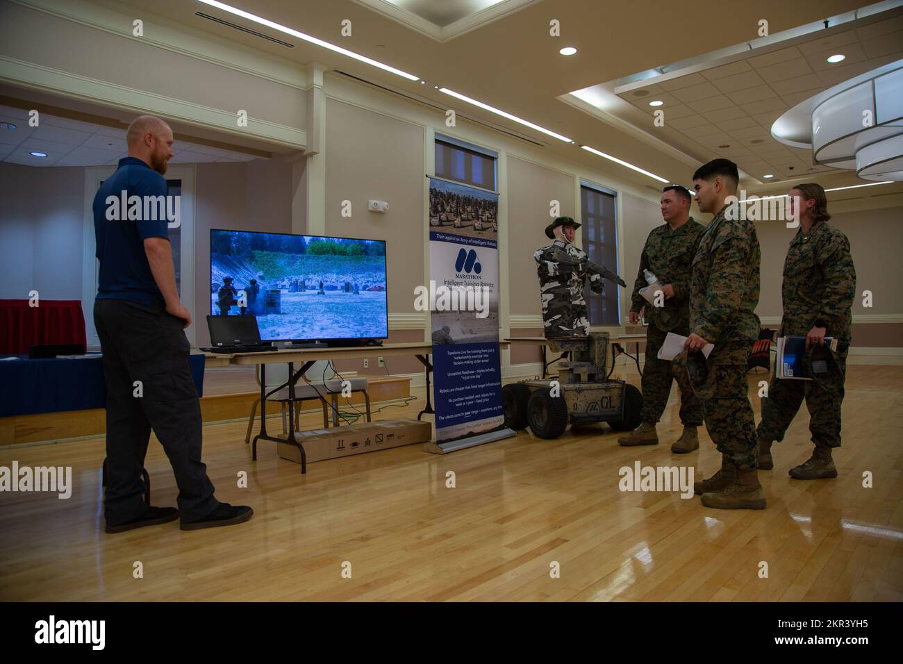 Cassidy Zacharyasz, right, a team leader with Marathon Targets, briefs ...