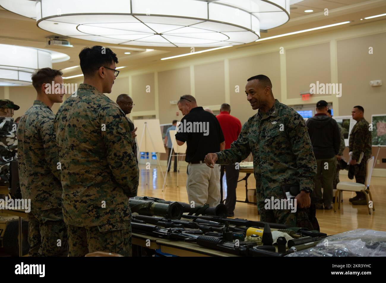 U.S. Marine Corps Brig. Gen. Calvert Worth Jr., right, commanding ...