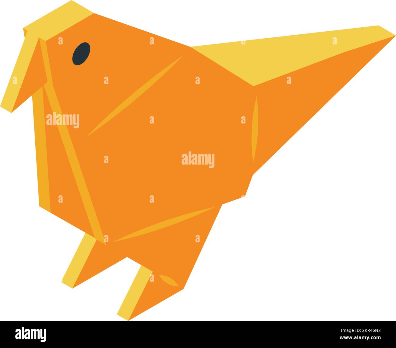 Parrot origami icon isometric vector. Paper animal. Logo bird Stock ...