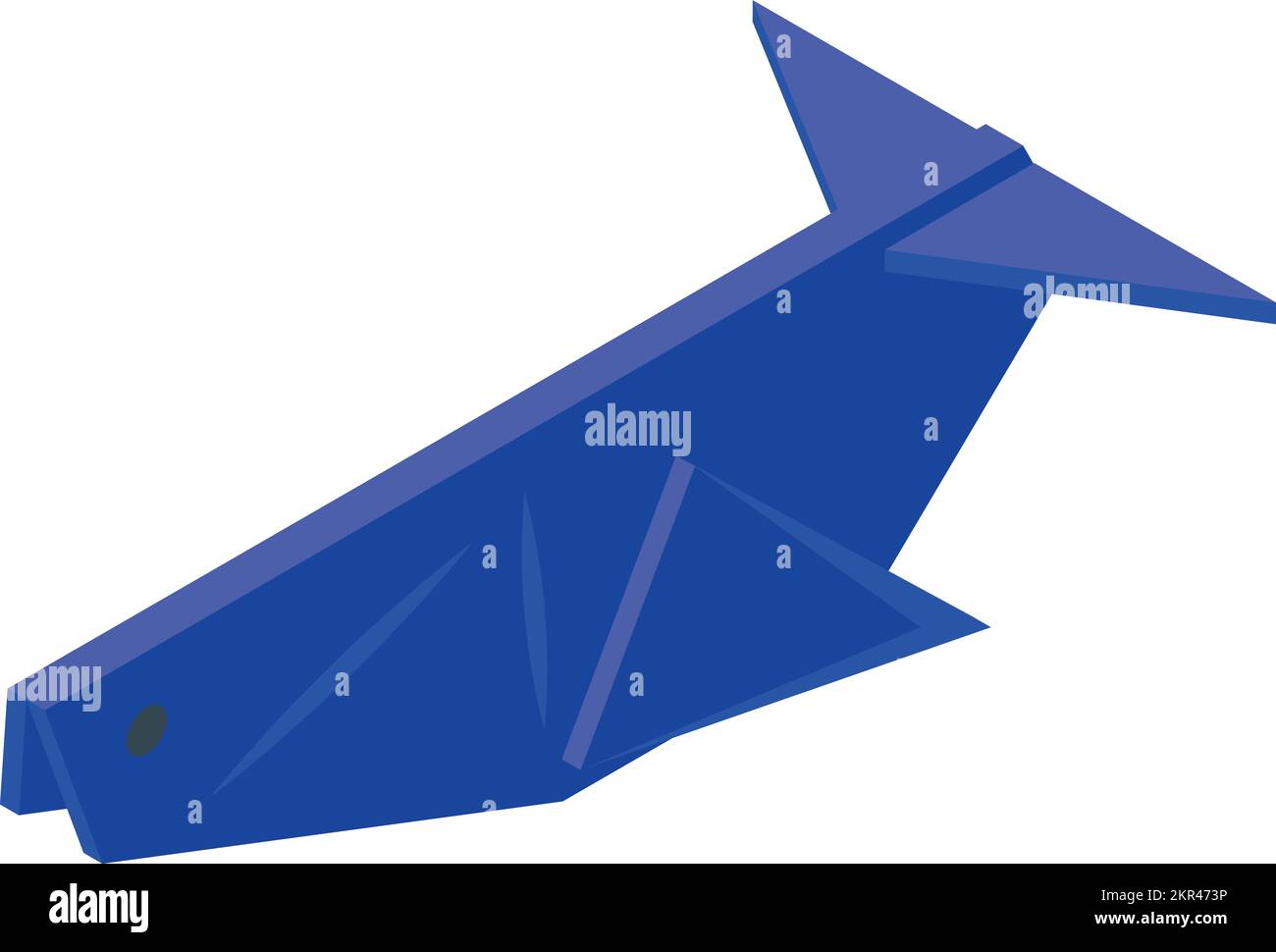 Whale origami icon isometric vector. Paper animal. Folded cute Stock ...