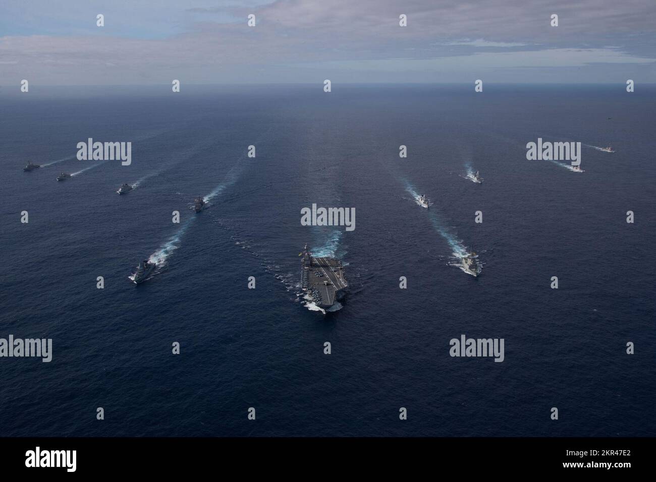 The first-in-class aircraft carrier USS Gerald R. Ford (CVN 78) steams ...