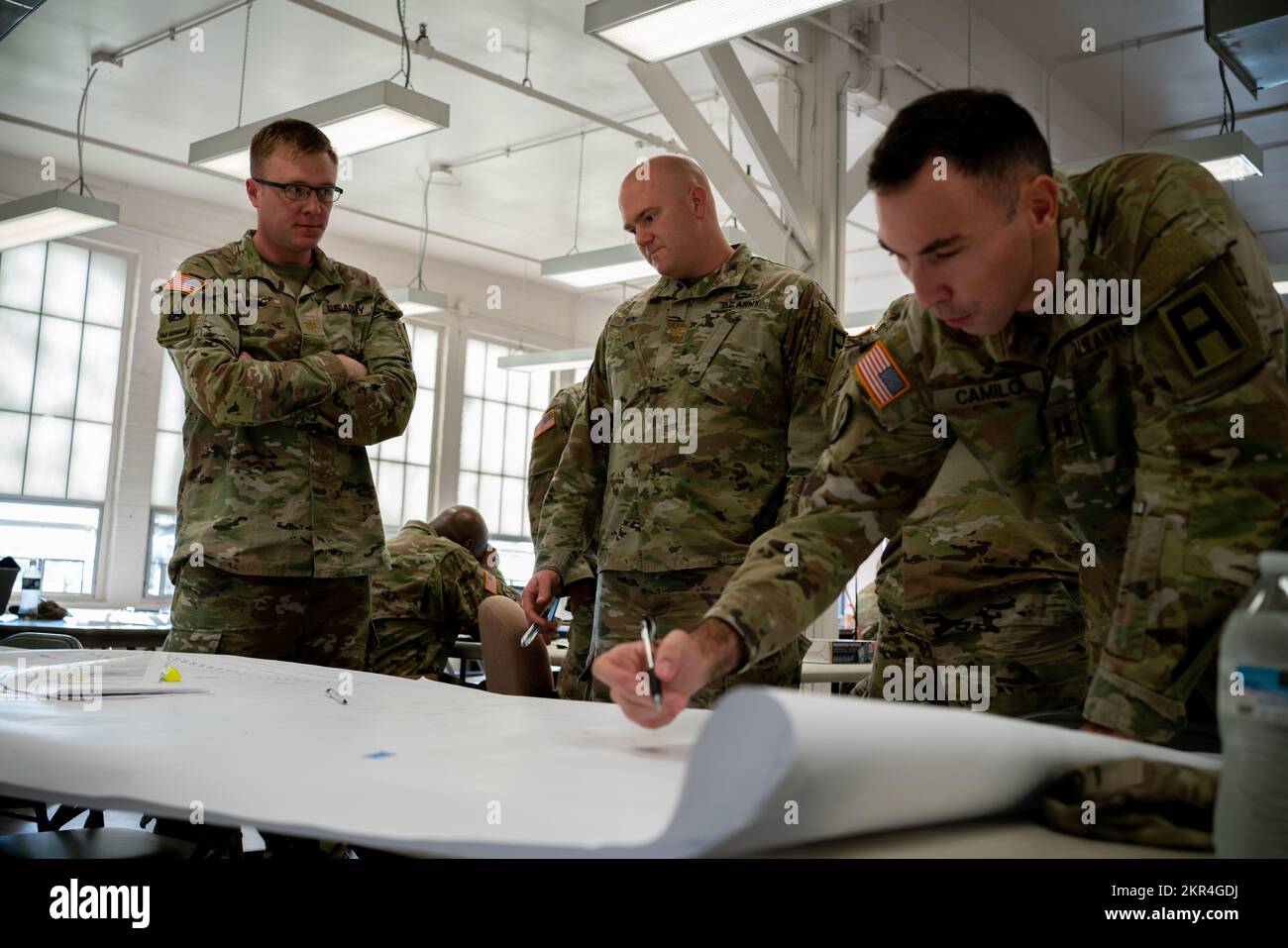 Maj. Christopher Blanc (left), operations officer in charge with the ...