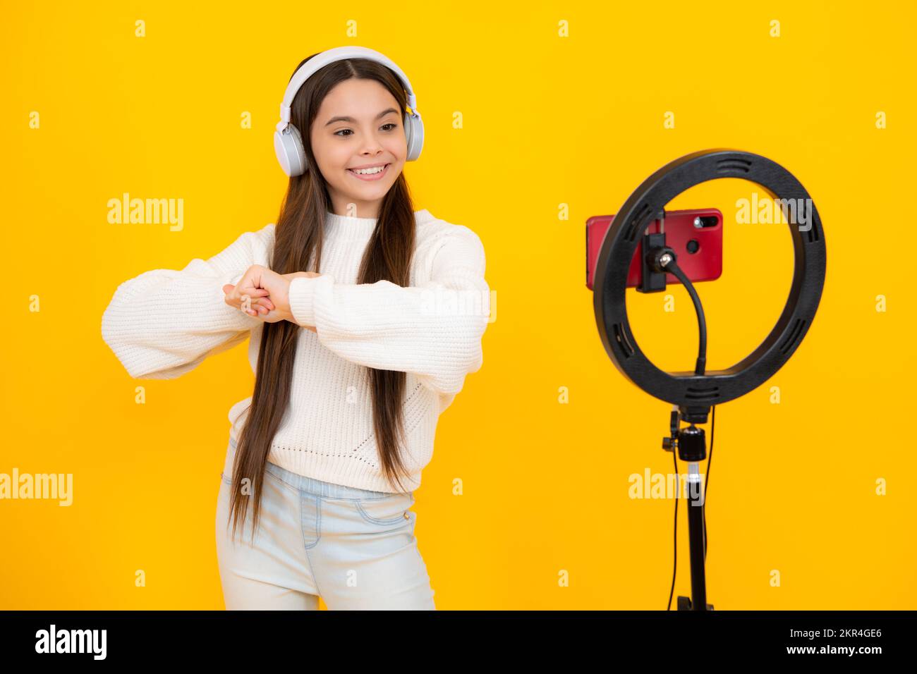 Teenage girl recording music hi-res stock photography and images - Alamy