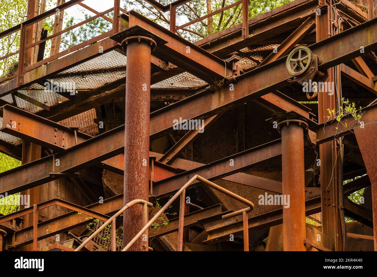Full frame shot of the rusty mining facilities at the Kleinenbremen ...