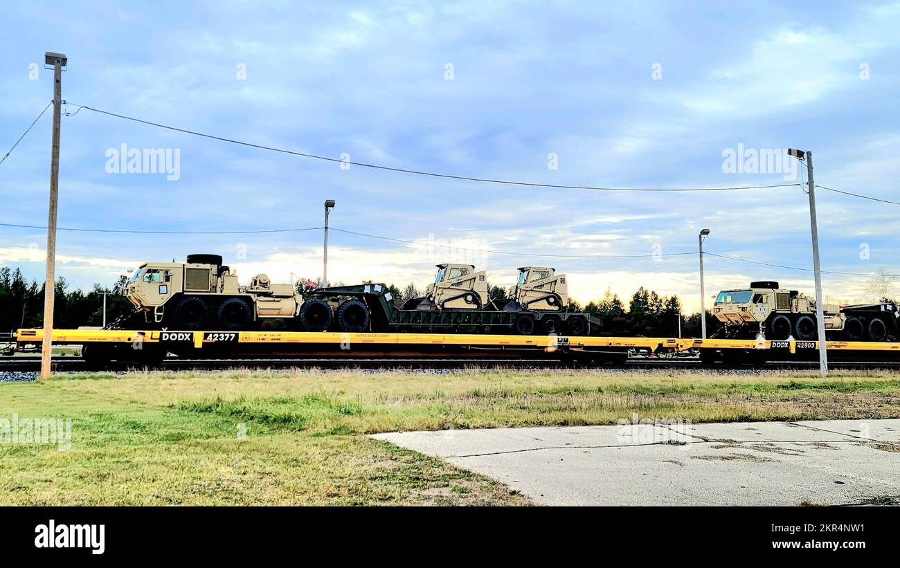 Railcars that were loaded by Soldiers with the Army Reserve’s 411th ...