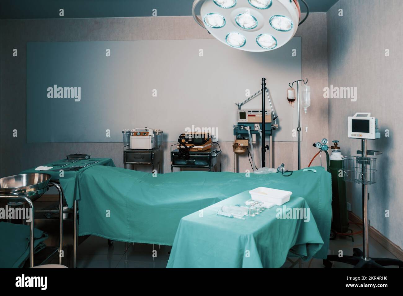 Sterile operation room in the hospital display sets of medical surgical ...