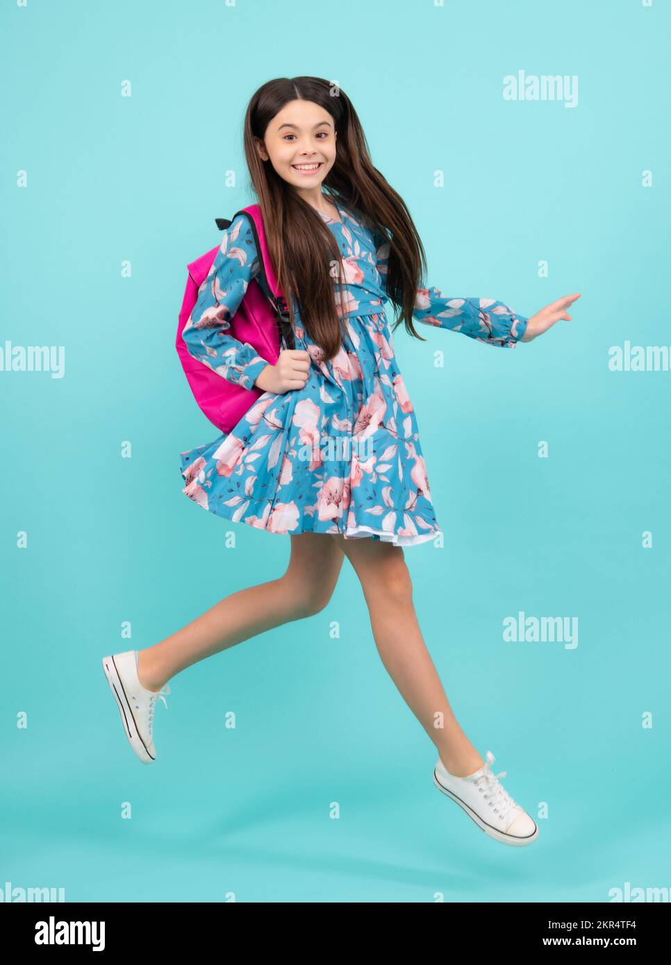 School teen with backpack. Teenager student, isolated background ...