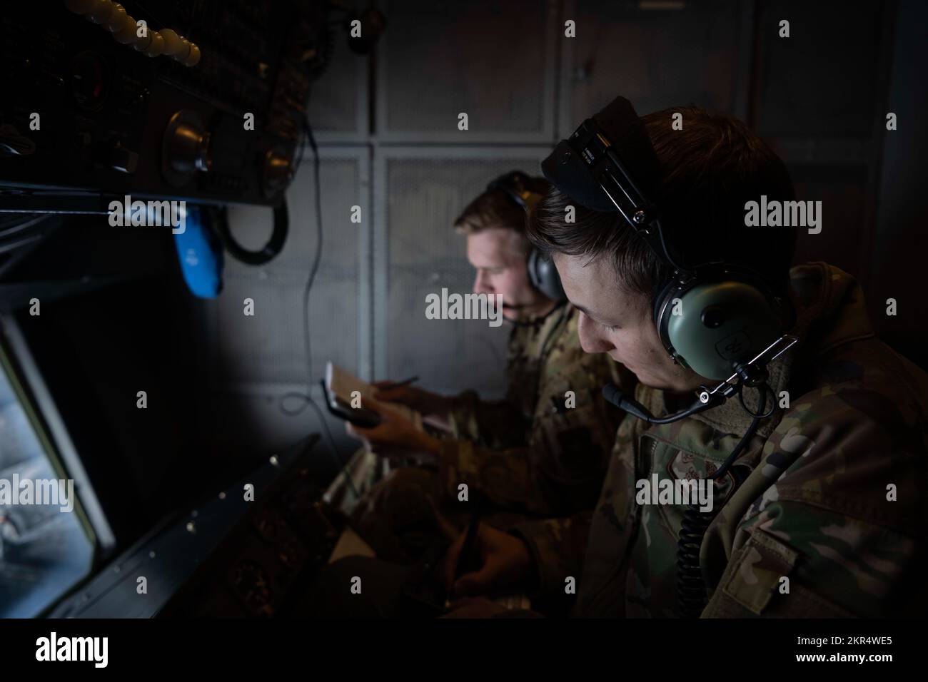 U.S. Air Force Staff Sgt. Garrett Waltman, right, and Staff Sgt. Taran ...