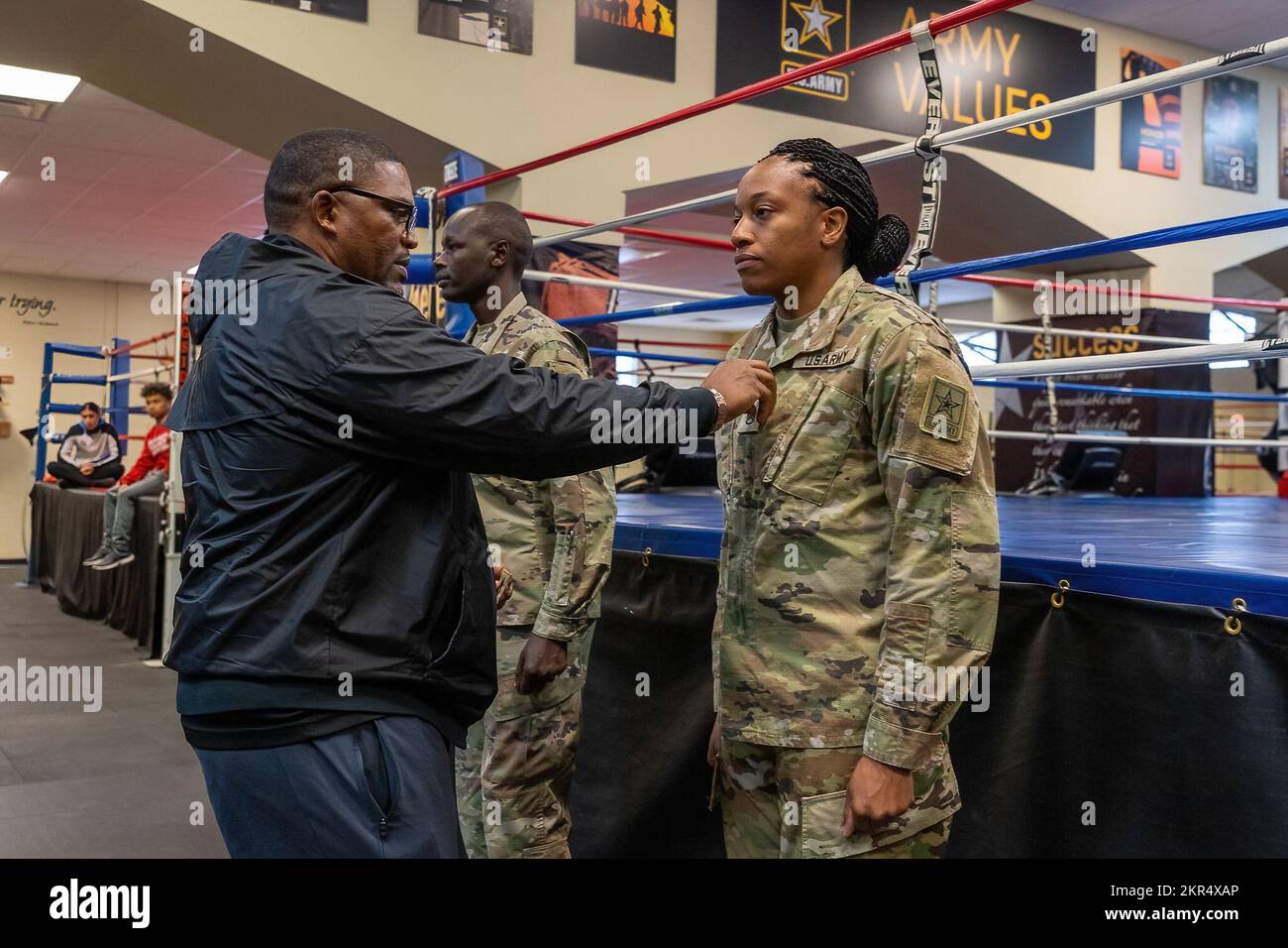 Army Sgt. 1st Class Naomi Graham is promoted to her current rank during ...