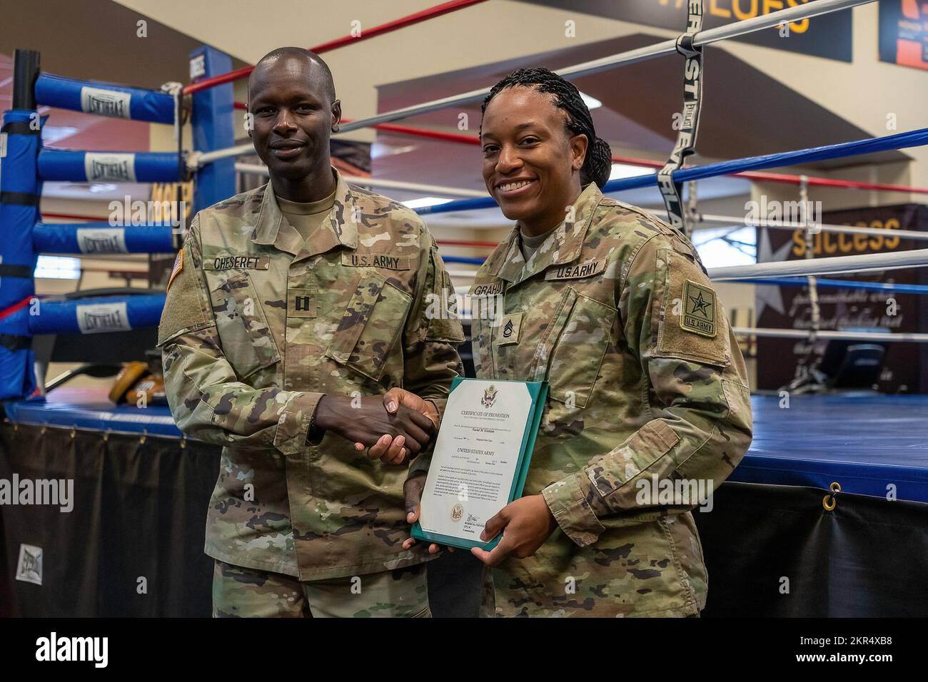 Army Sgt. 1st Class Naomi Graham is promoted to her current rank during ...