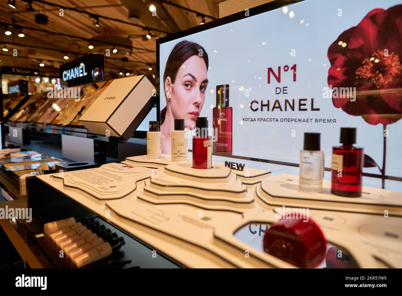 SAINT PETERSBURG, RUSSIA - CIRCA SEPTEMBER, 2022: Chanel products on ...