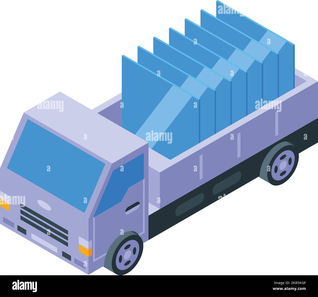 Glass truck icon isometric vector. Window factory. Renovation supply ...