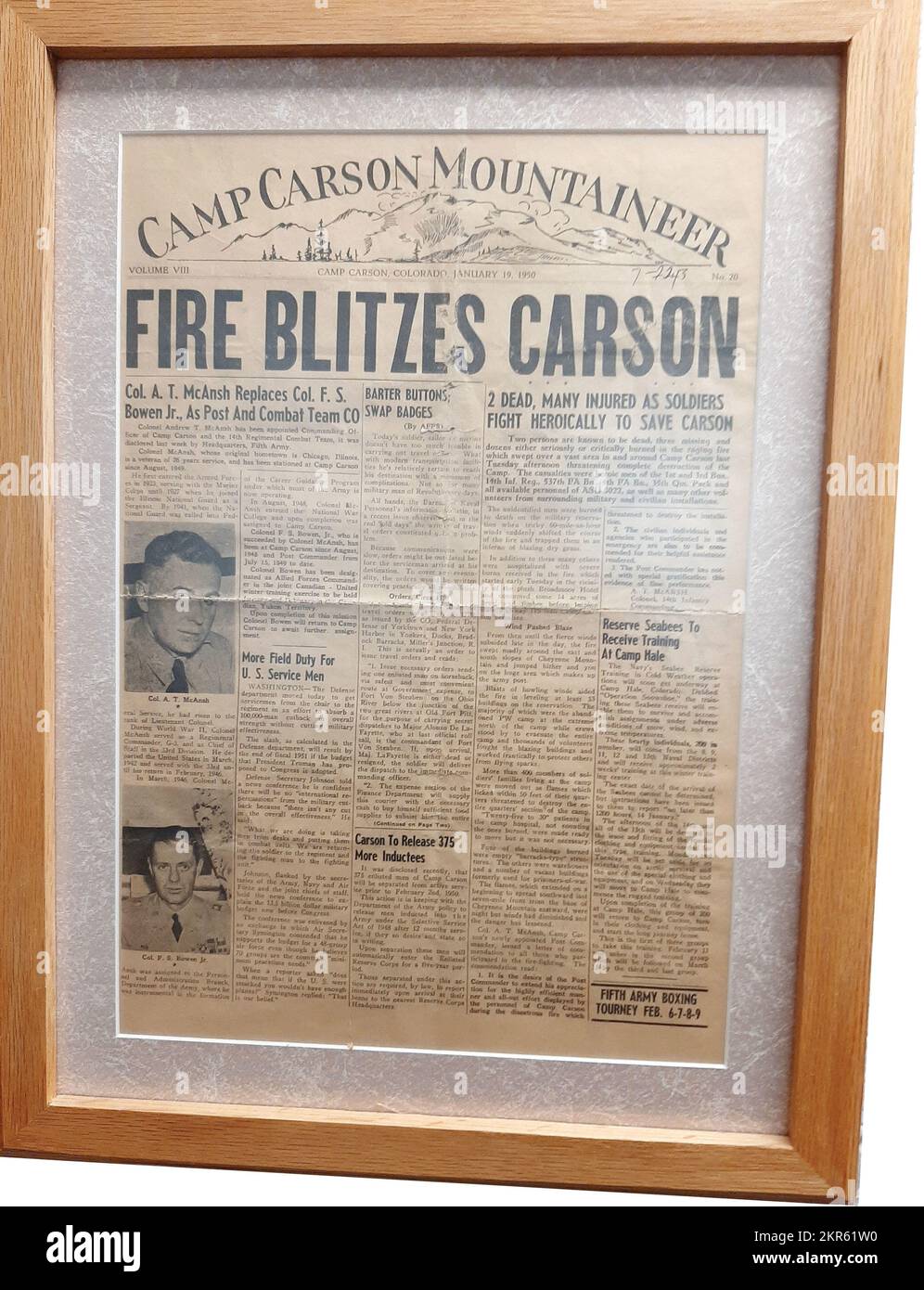 FORT CARSON, Colo. — The Jan. 19, 1950, issue of the then Camp Carson ...