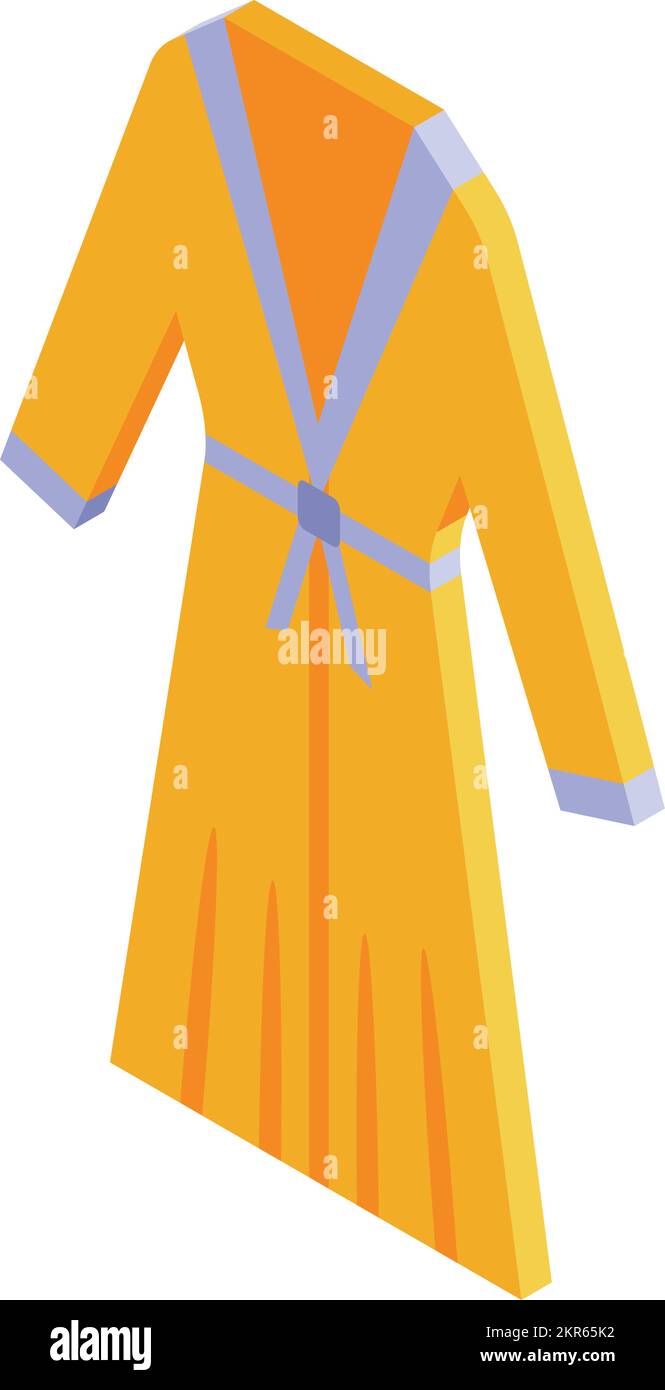 Yellow robe icon isometric vector. Fabric soft. Bathroom textile Stock ...
