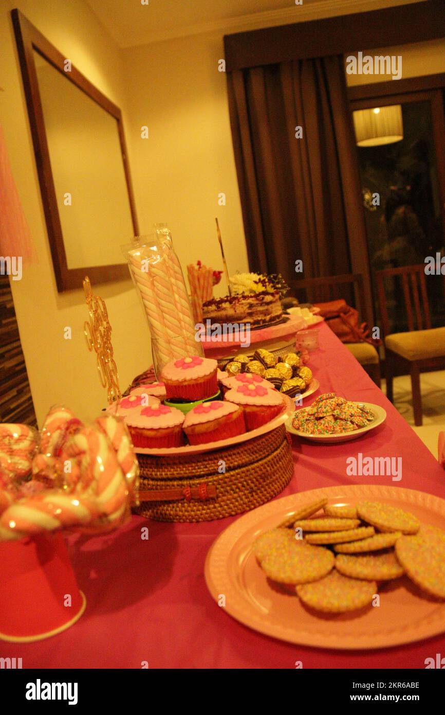 Birthday Decoration Setup, Cakes Stock Photo - Alamy