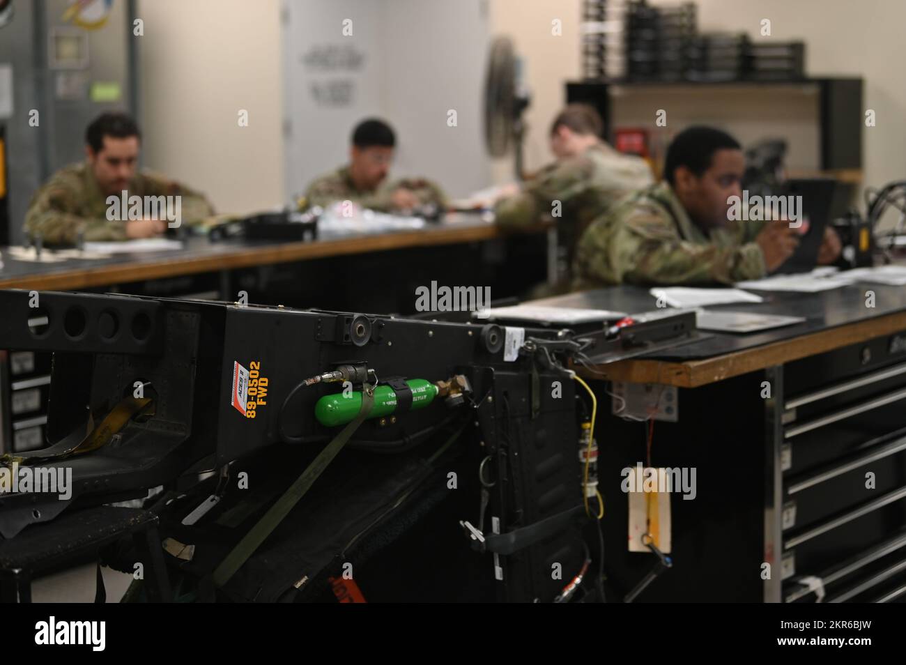 Airmen assigned to the 4th Component Maintenance Squadron inventory different components of an ...