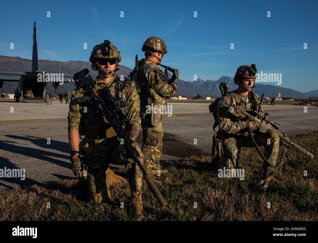U.S. Army Spc. Taylor Connor (left), 173rd Airborne Brigade, rehearses ...