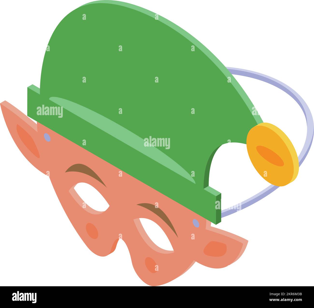 Elf kid mask icon isometric vector. Xmas santa. Cute party Stock Vector ...