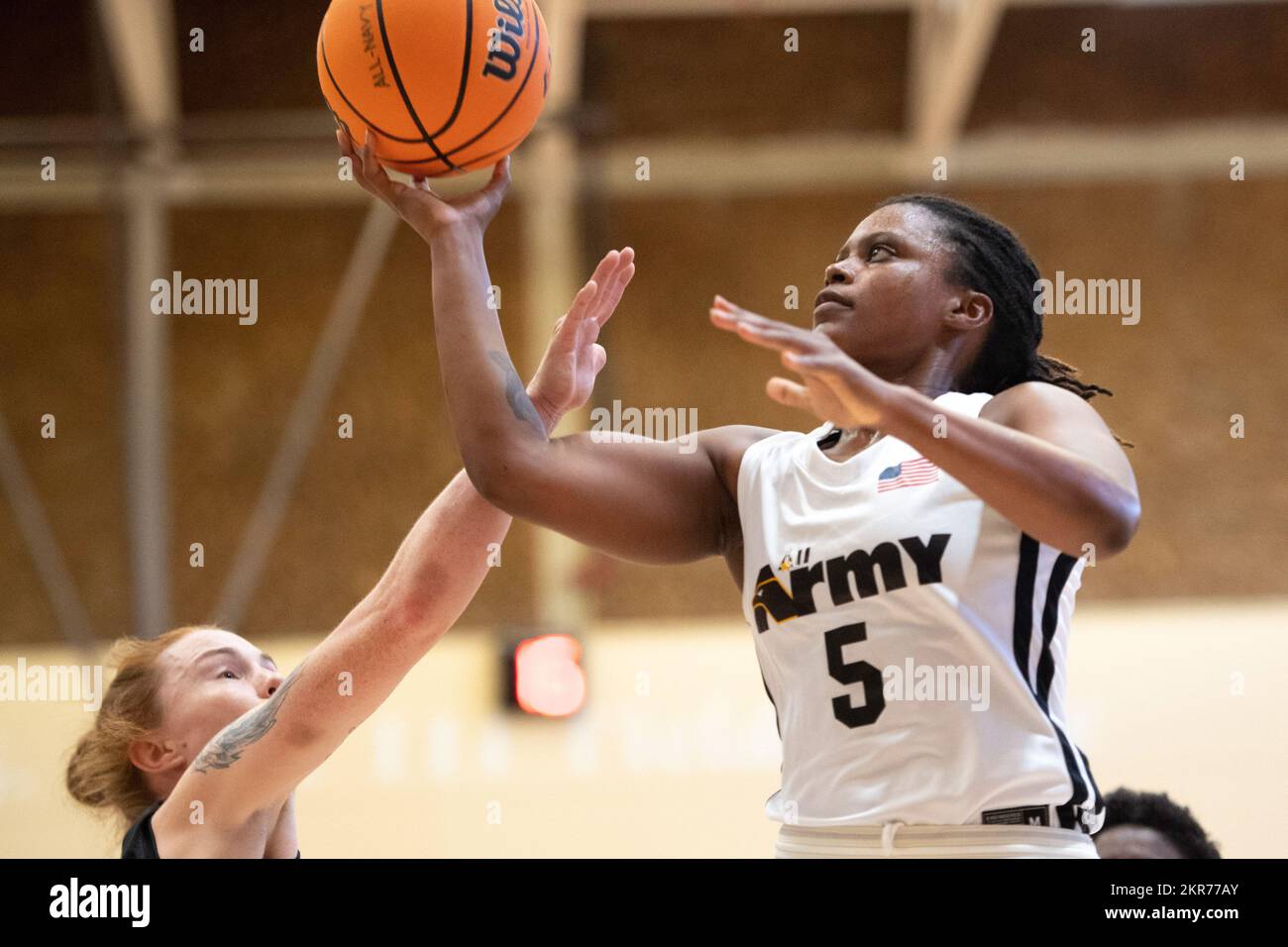 Army Spc. Armani Walker drives to the net during the 2022 Armed Forces ...