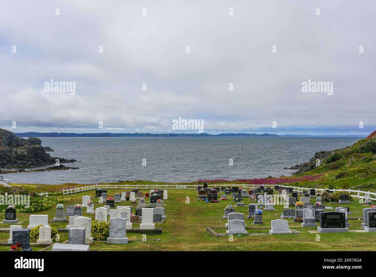 Twillingate, Newfoundland, Canada: Twillingate Cemetery, looking down ...