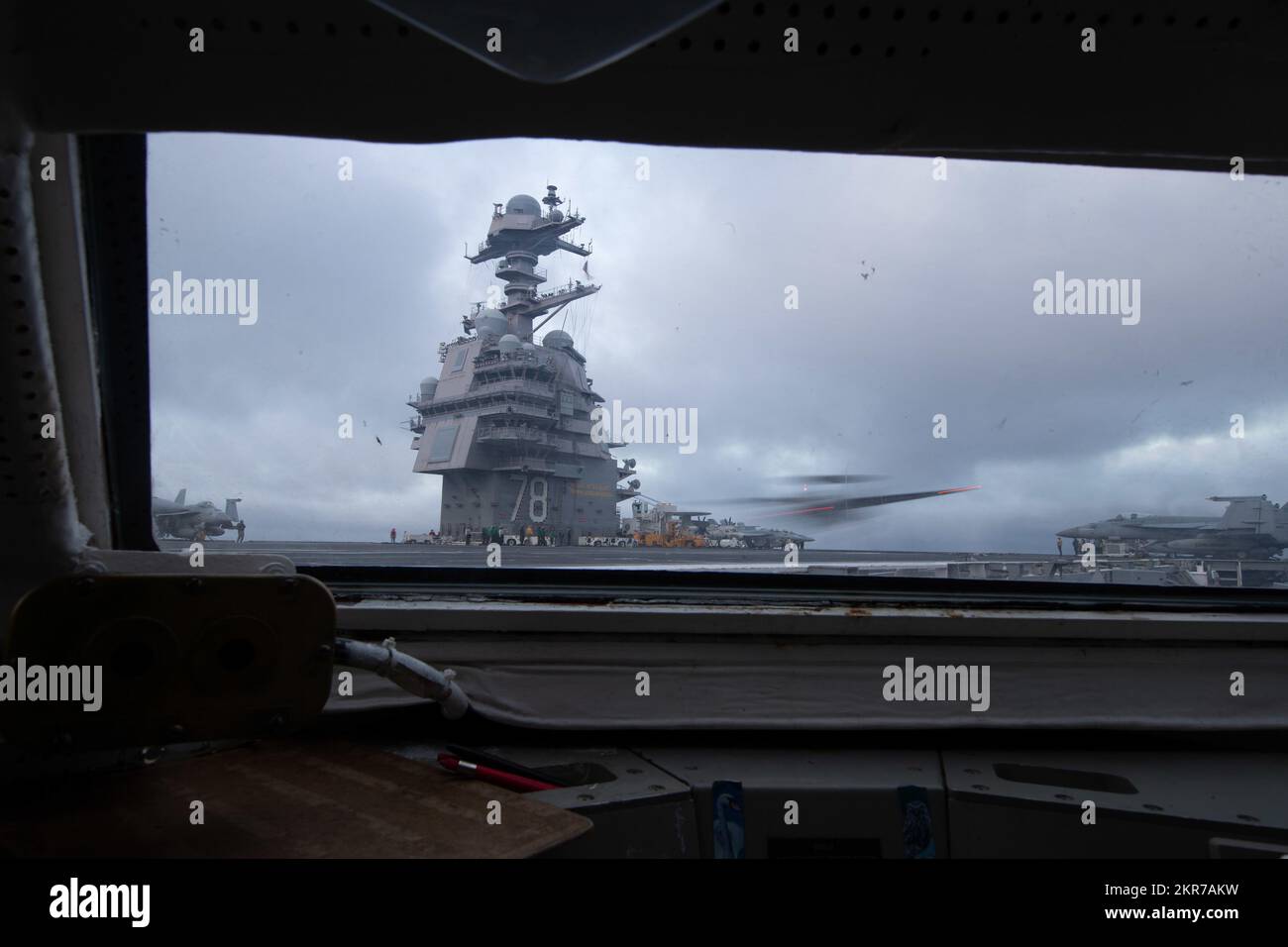 An E2-D Hawkeye, attached to the "Bear Aces" of Airborne Command and ...