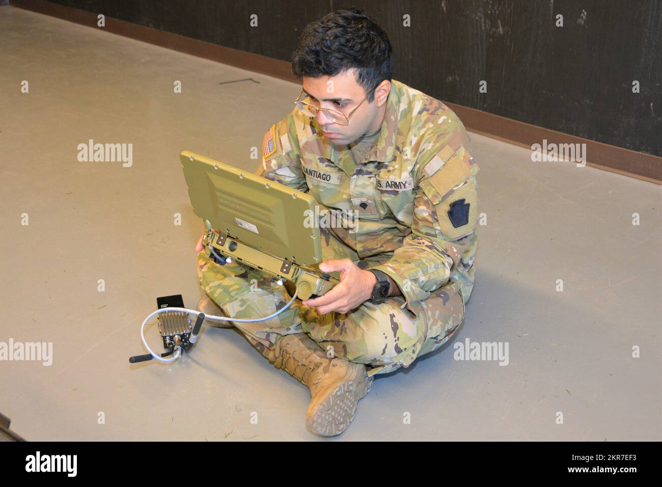 Spc. Antonio Santiago of Bravo Company, 103rd Brigade Engineer ...