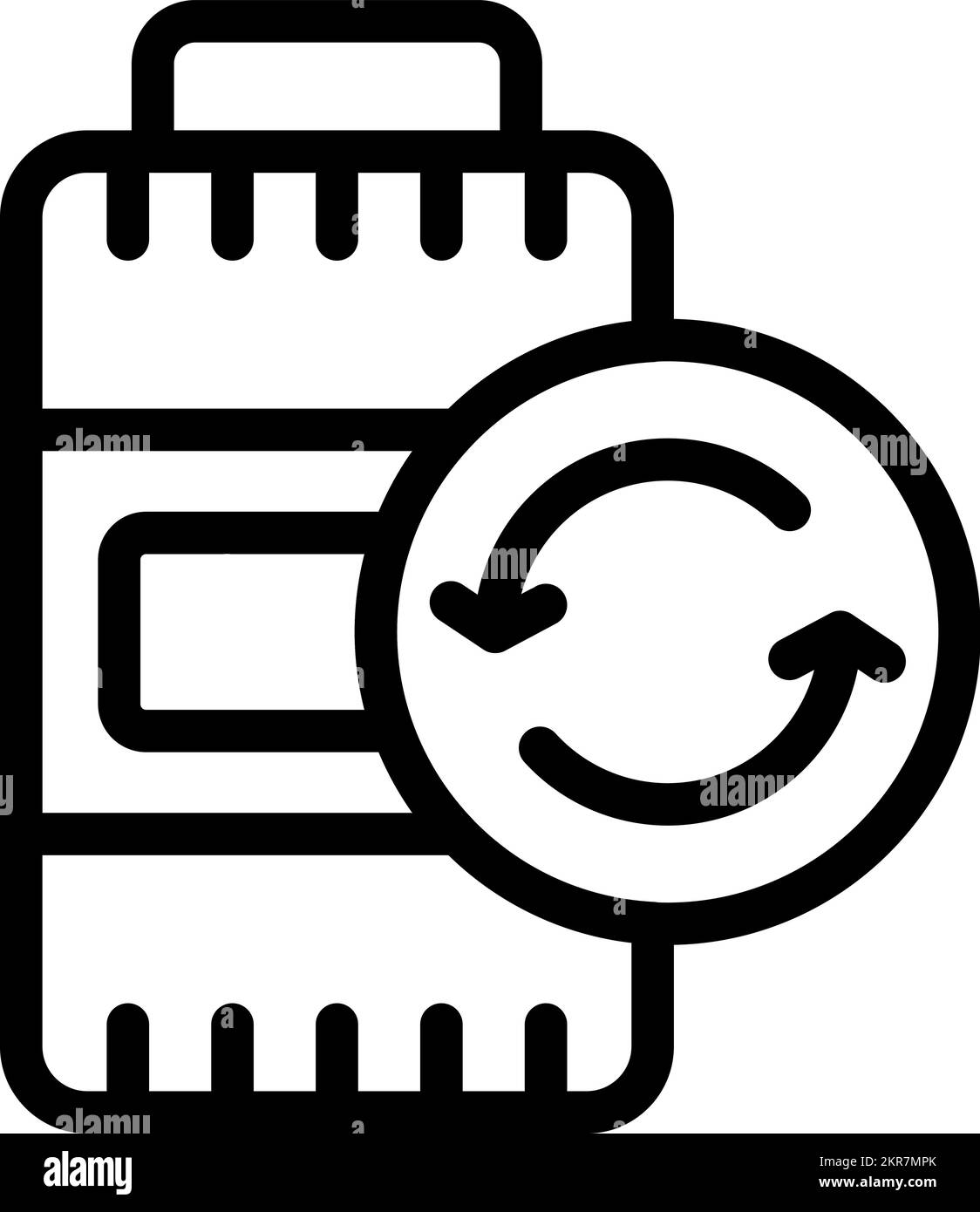 Recycling battery icon outline vector. Waste factory. Pack recycle ...