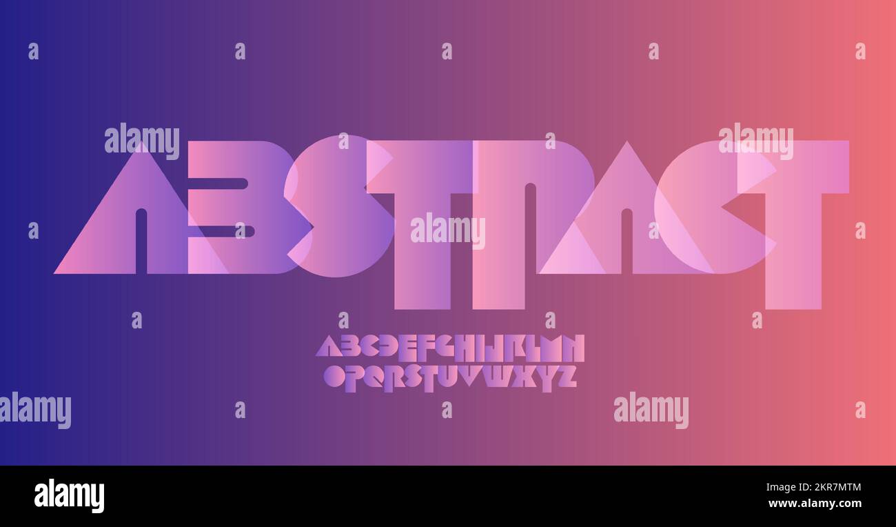 Abstract font alphabet letters. Modern logo typography. Minimal geometrical typographic design ...