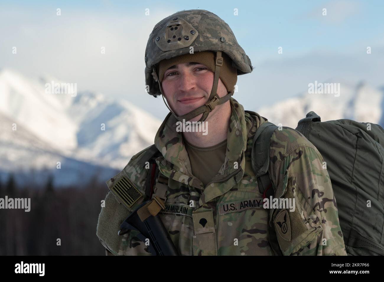 U.S. Army Spc. Daniel Chamberlain, a paratrooper assigned to Alpha ...