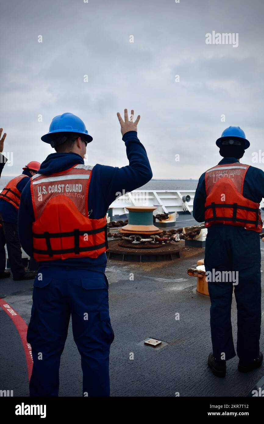 U.S. Coast Guard Petty Officer 1st Class Kyle Voutour, a boatswain’s ...