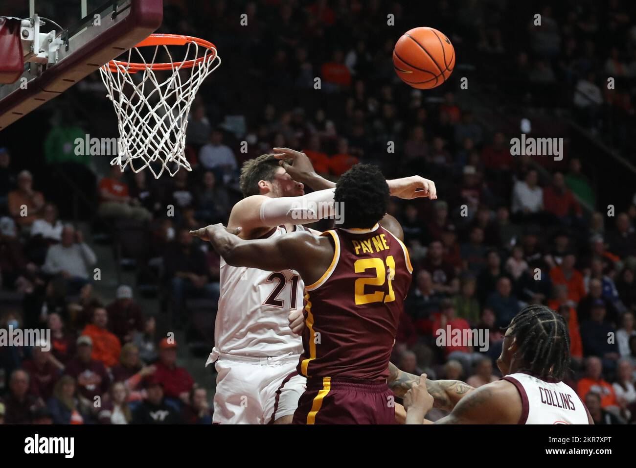 Blacksburg, Virginia, USA. 28th Nov, 2022. Virginia Tech Hokies forward ...