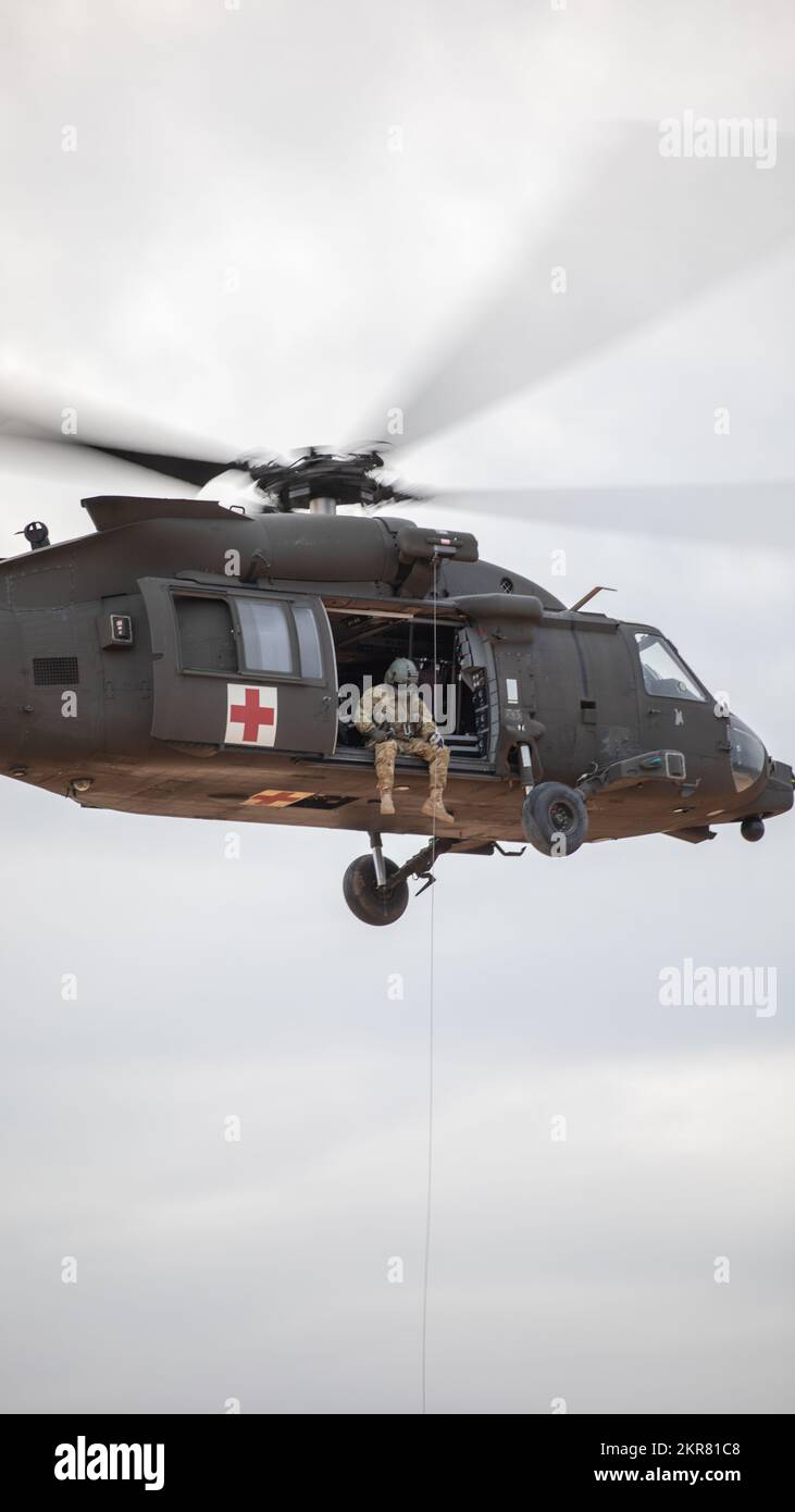 U.S. Army Spc. Juan Calvillo, a Black Hawk crew chief assigned to 1st ...
