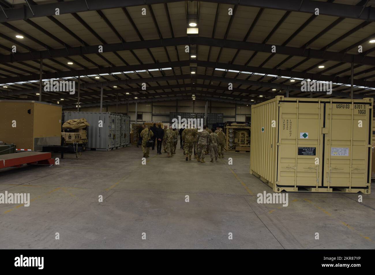U.S. Air Force Airmen assigned to the 86th Airlift Wing tour a ...