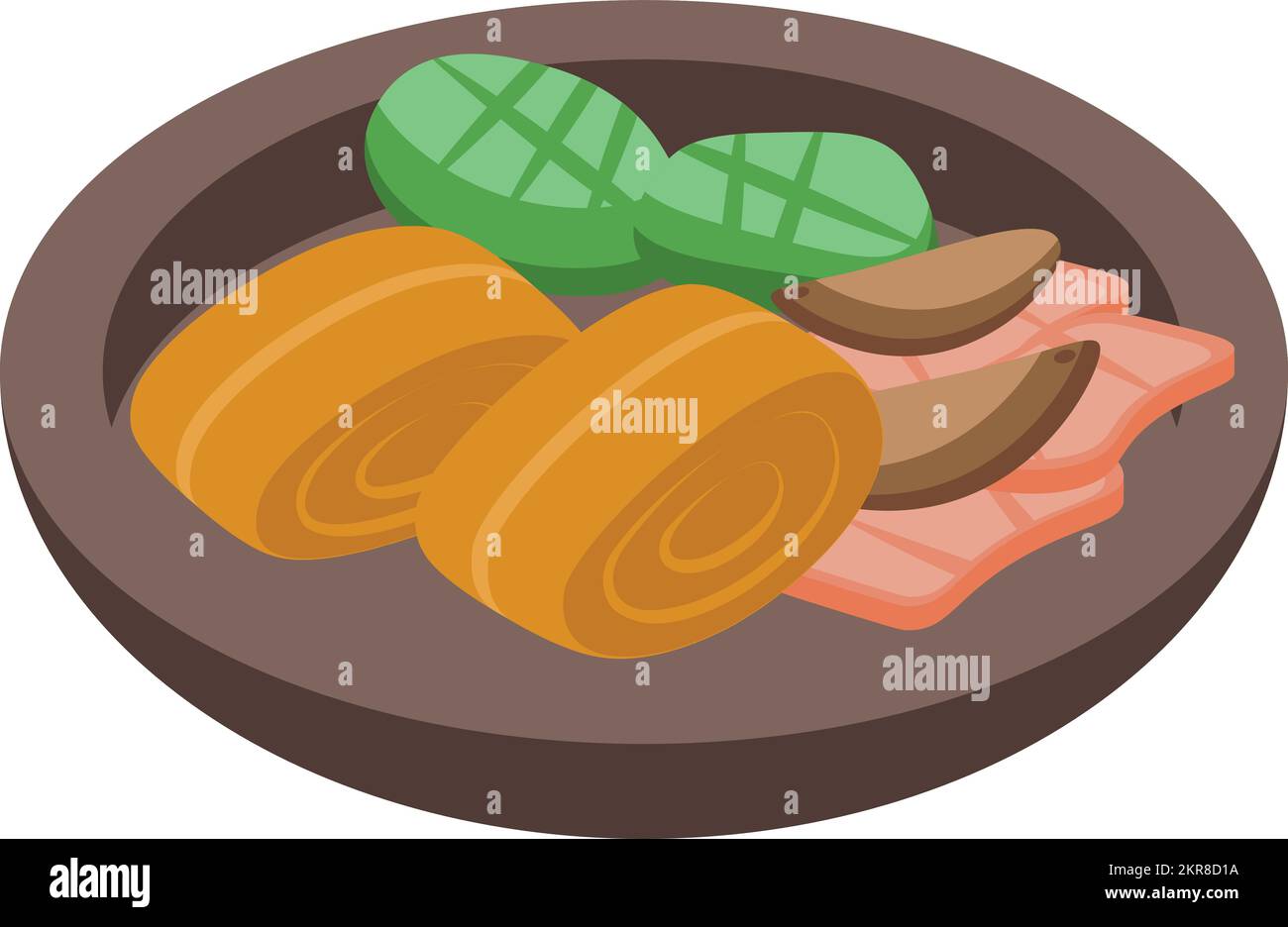 Seafood snack icon isometric vector. Portuguese cuisine. Egg meal Stock ...