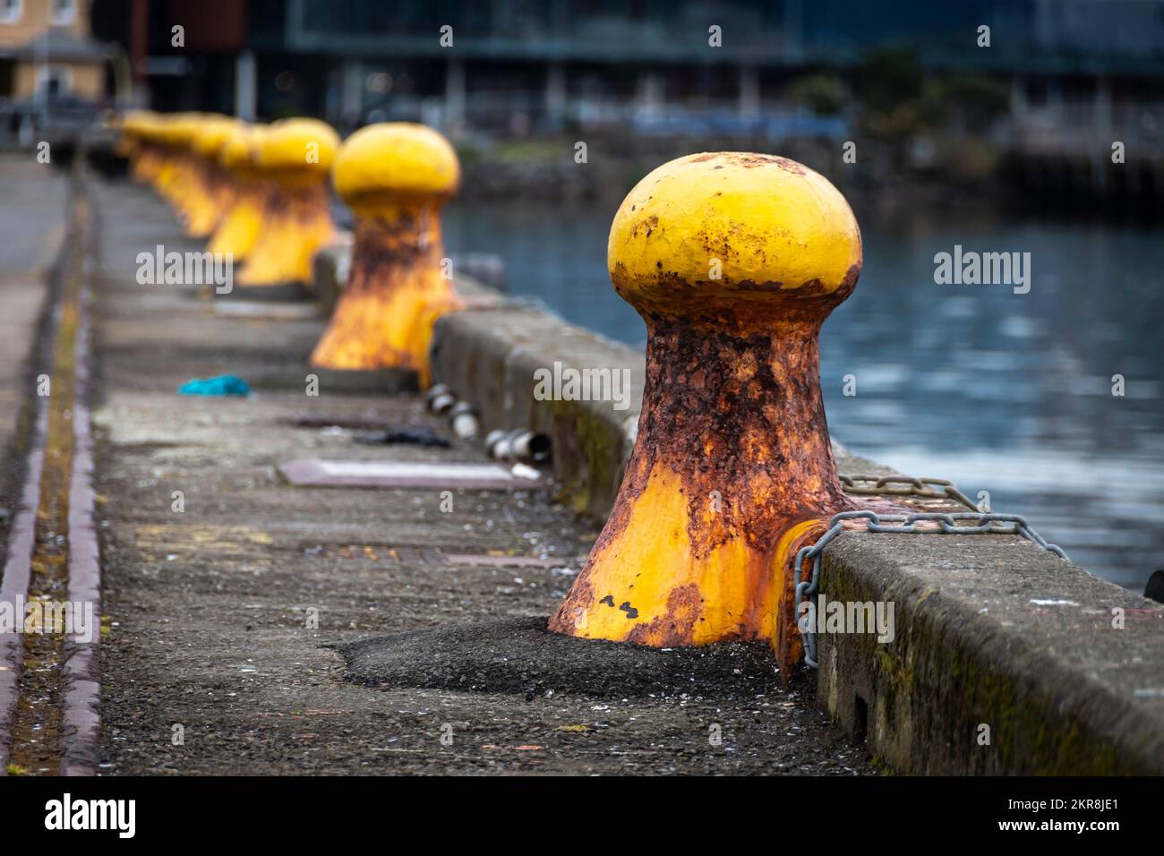 Bollards on quay for mooring hi-res stock photography and images - Alamy